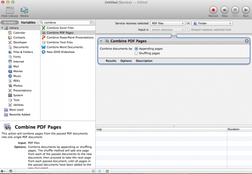 Automatically combine PDFs using Automator on a Mac | Orbits IT