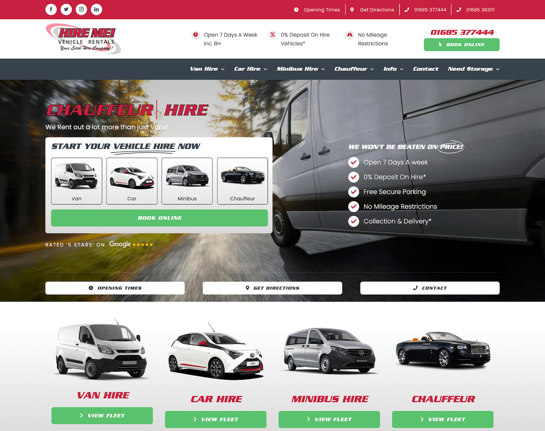 Hire Me Vehicle Rentals - Webjects: Web Design Cardiff
