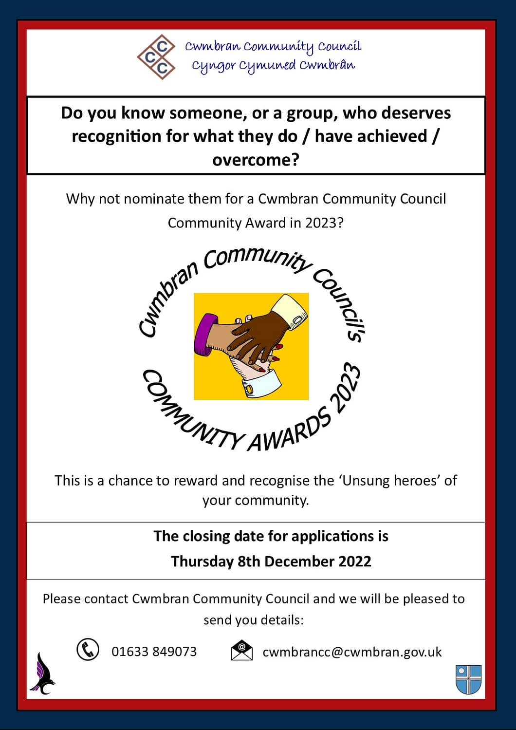 Nominate a Community Champion - Cwmbran Community Council
