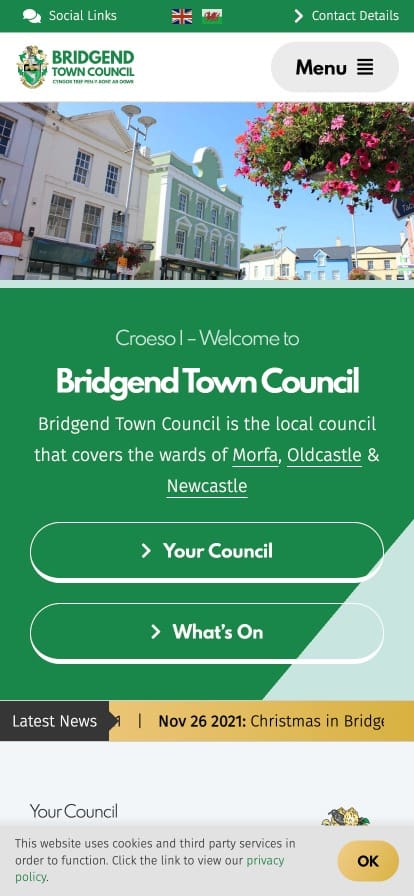 Bridgend Town Council - Webjects: Web Design Cardiff