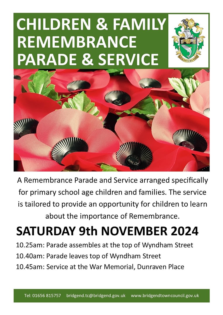 Bridgend Remembrance Parades and Services 2022